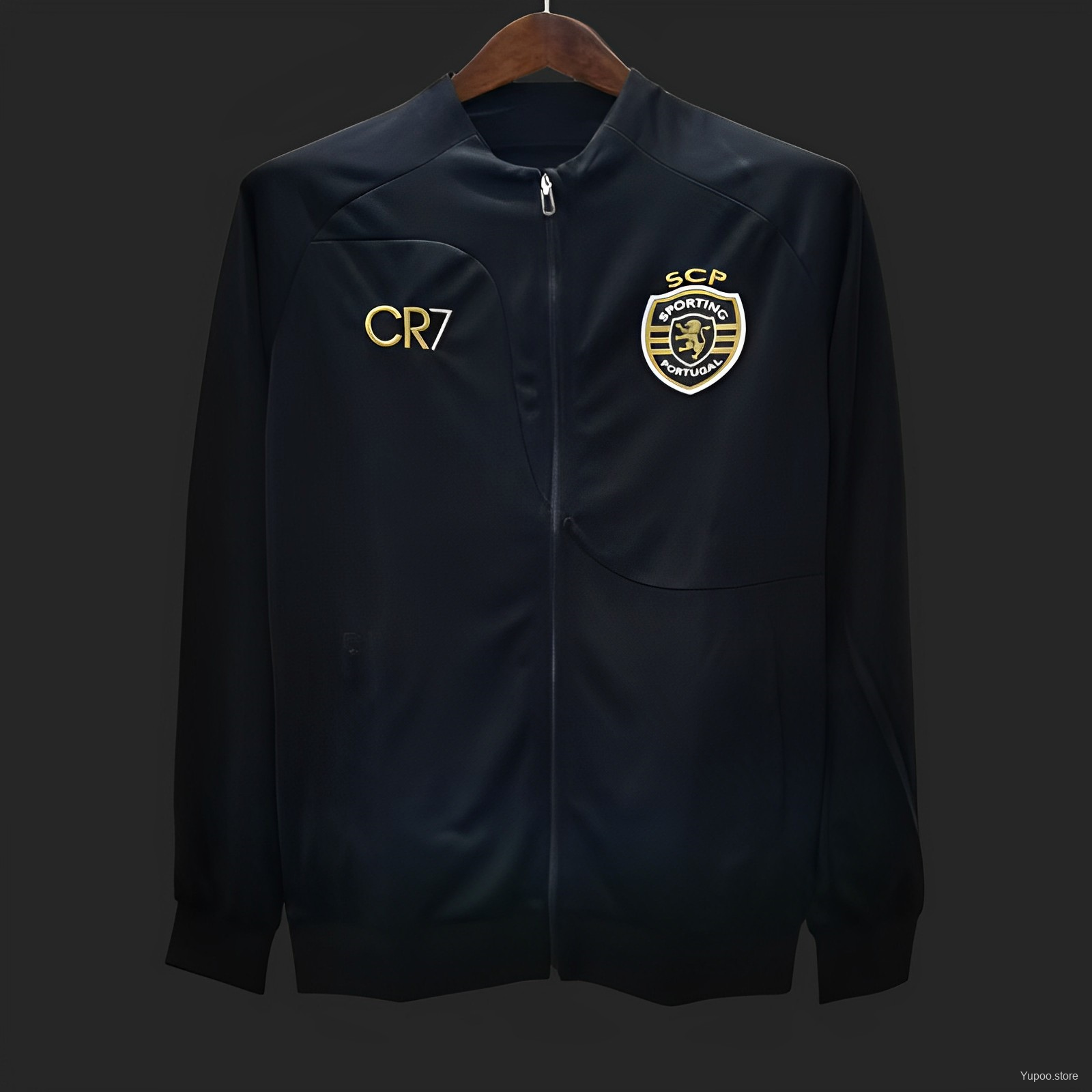 23/24 Sporting Lisbon CR7 Black Full Zipper Jacket – RakstarJerseys